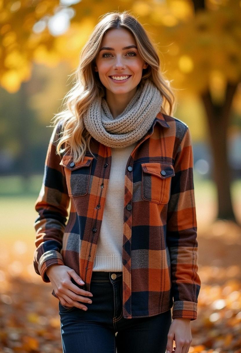 Comfy Fall Outfit Flannel Ideas - The Chic Tribe