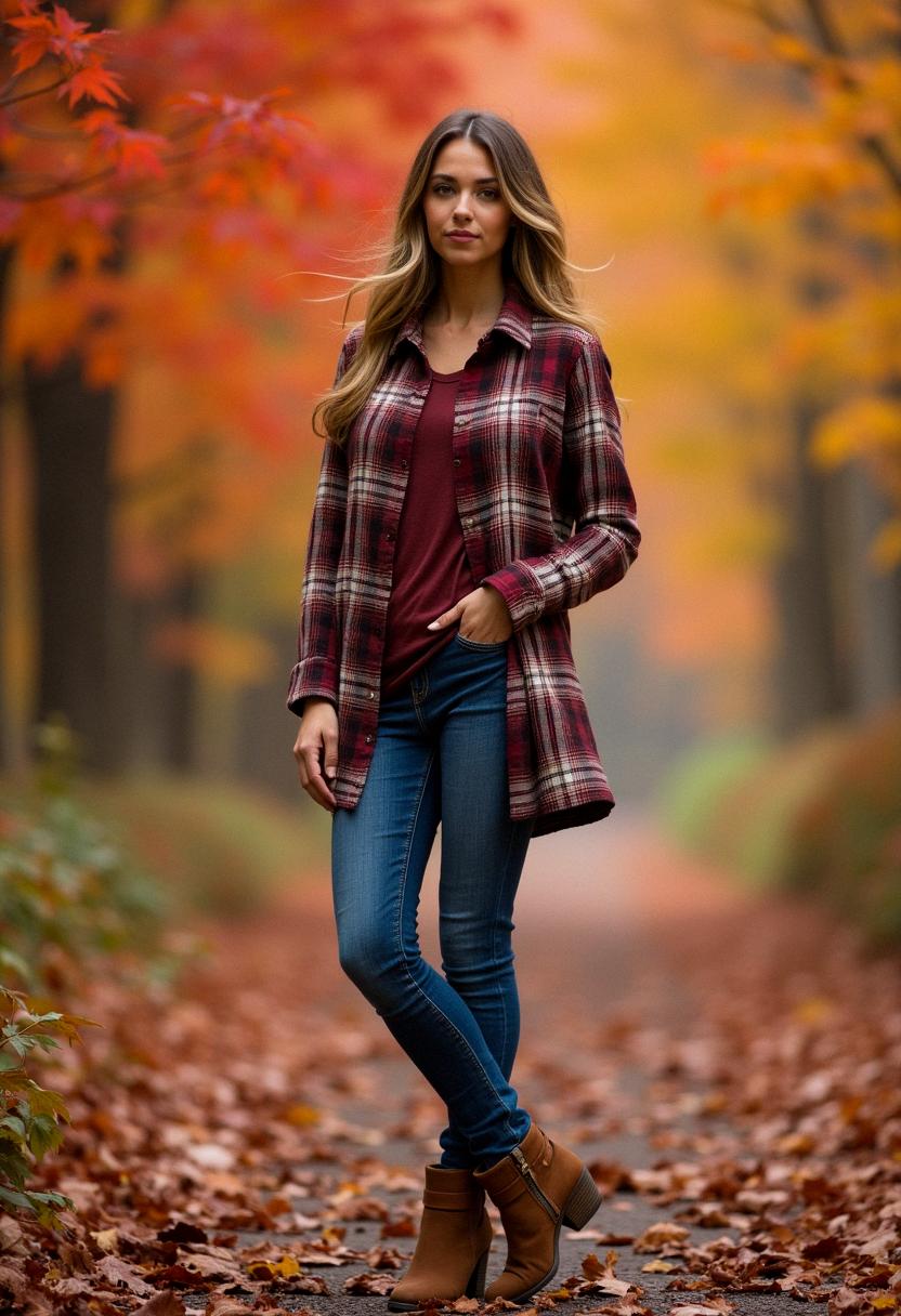 Comfy Fall Outfit Flannel Ideas - The Chic Tribe