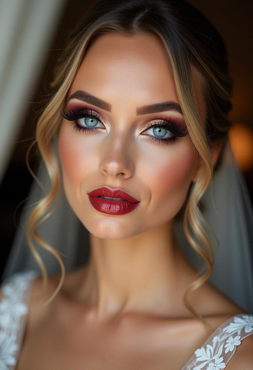 Stunning Bold Wedding Makeup For Blue Eyes - The Chic Tribe